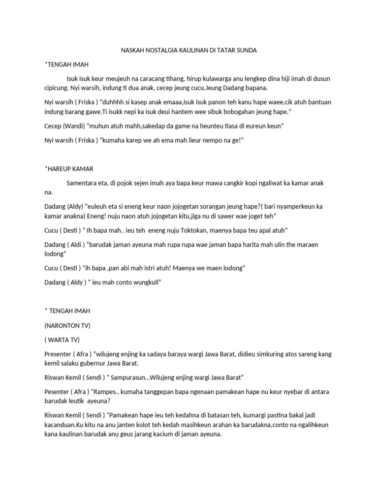 Naskah Nostalgia Kaulinan Di Tatar Sunda - 052219 | PDF | Seni