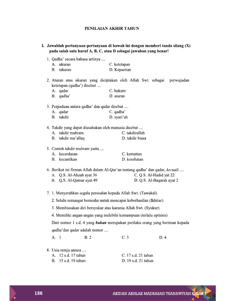 Pat Akidah Kelas 9 | PDF