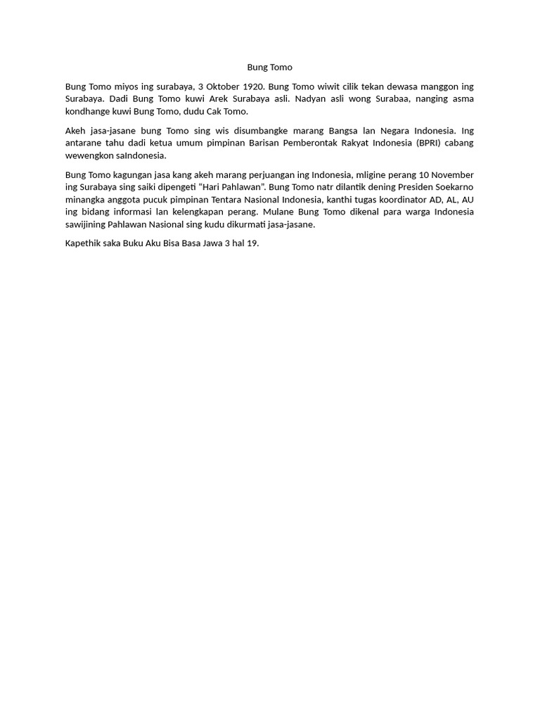 Bung Tomo | PDF