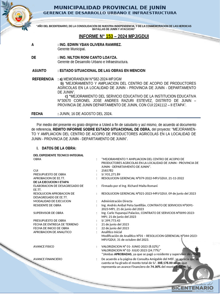 Informe 2024 Respuesta I | PDF