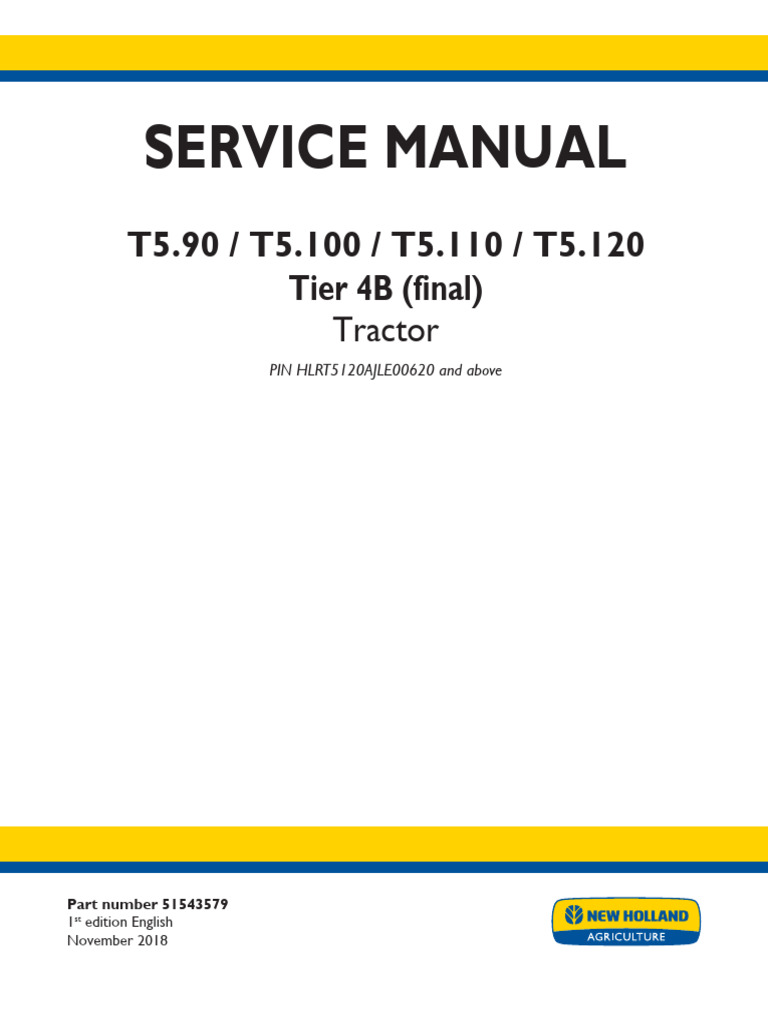 T5.90 - T5.100 - T5.110 - T5.120 - Tier 4B (Final) - Tractor | PDF