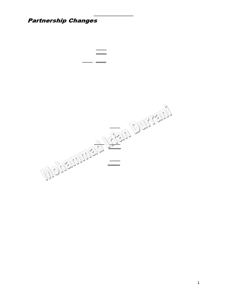 Partnership Changes | PDF