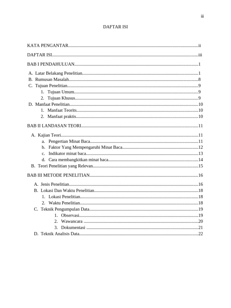 Daftar Isi Penelitian Kualitatif | PDF