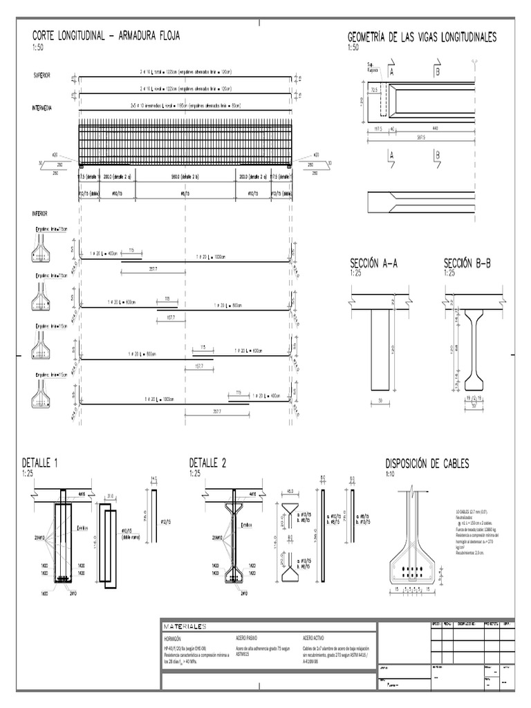 Ejemplo Plano de Despiece Viga Pretensada | PDF | Materiales | Ingeniería estructural