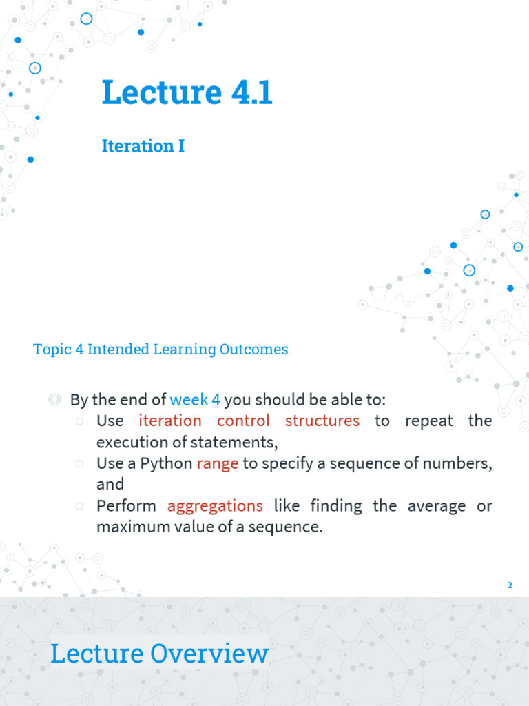 Lecture 4.1 - Iteration I | PDF