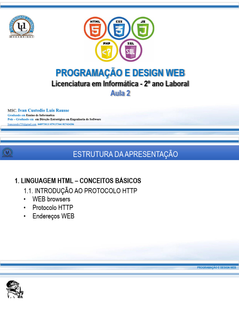 PDW - Aula 2 - Linguagem HTML - Conceitos Básicos | PDF