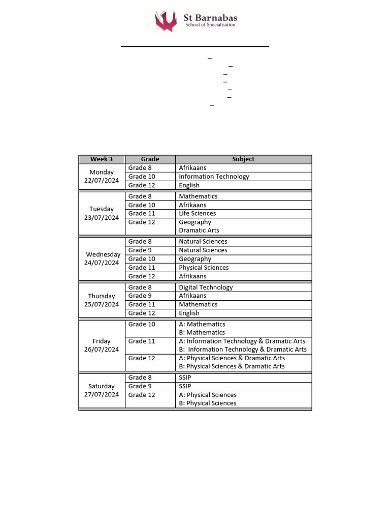 Curriculum Support Programme Term 3 2024-1 | PDF
