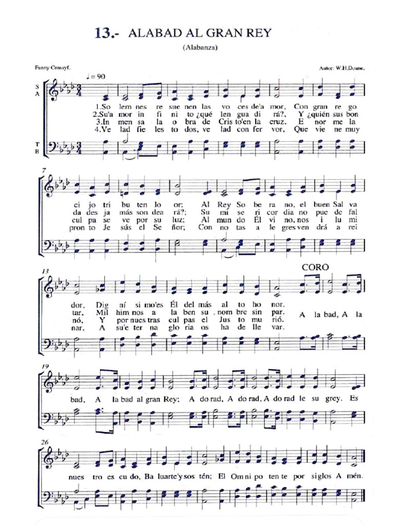 Alabad Al Gran Rey (Solemnes Resuenos) | PDF