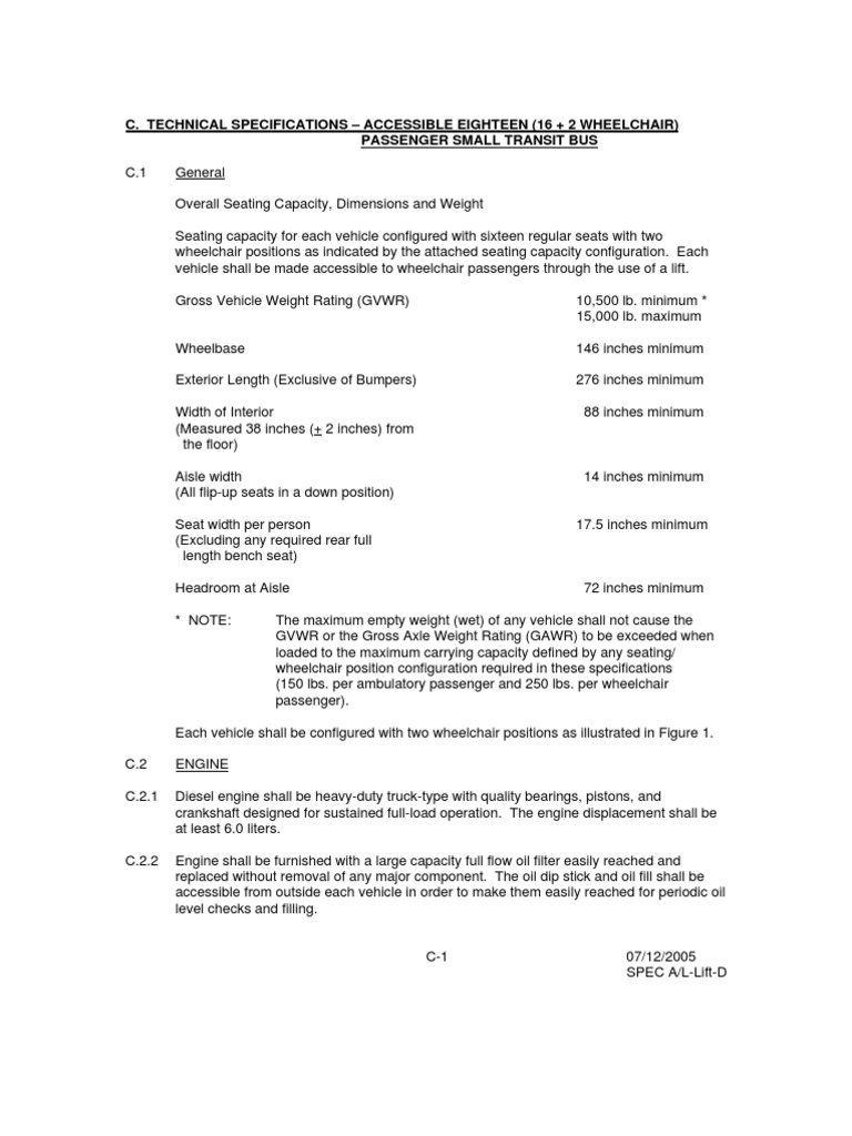 Bus Specification | PDF | Electrical Wiring | Air Conditioning