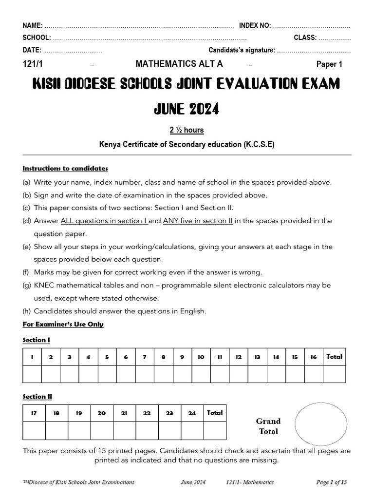 DOK 2024 Maths PP1 Enoch - 095023 | PDF | Triangle | Area