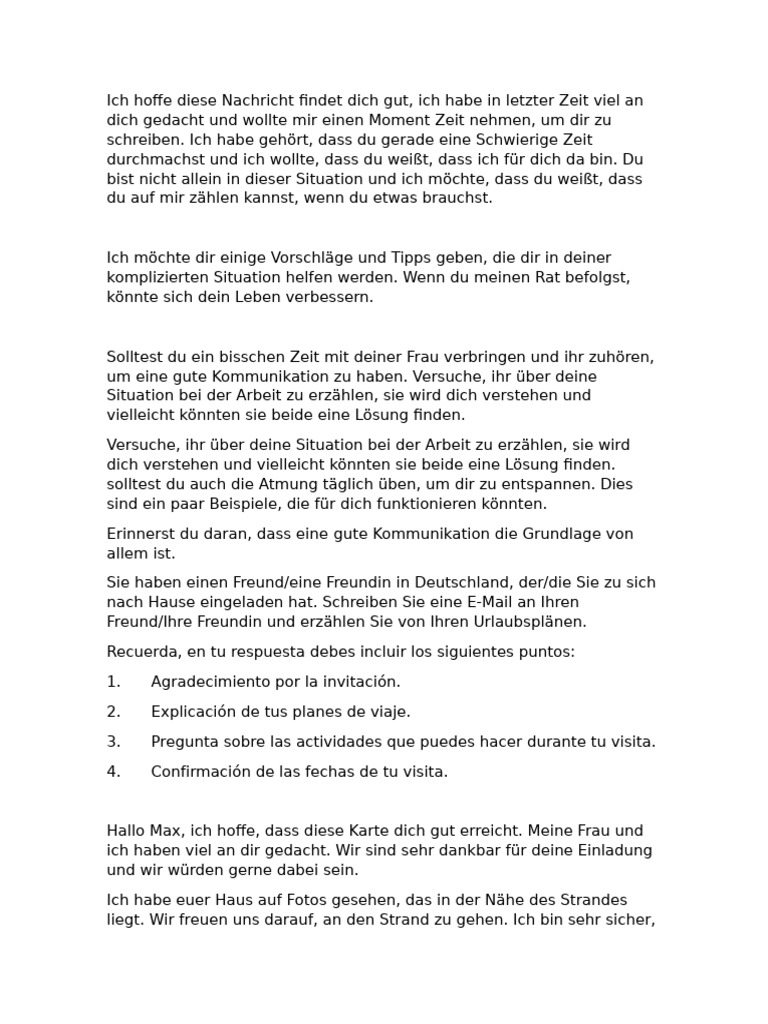 Ich Hoffe Diese Nachricht Findet Dich Gut | PDF