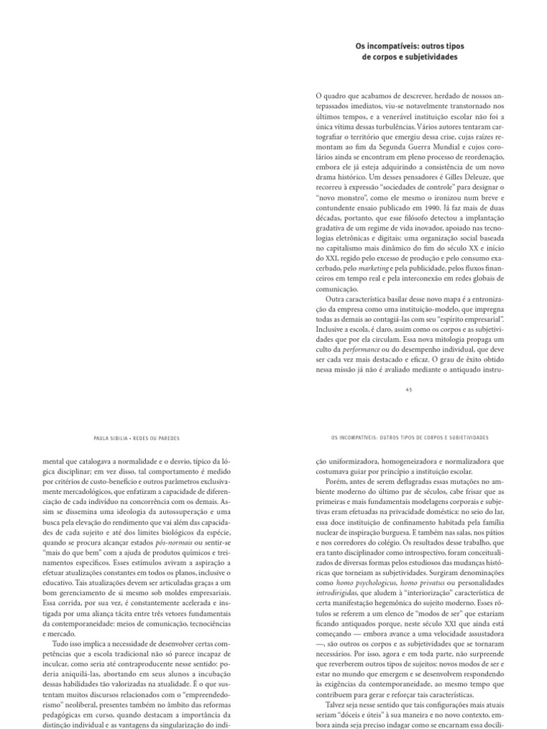 Os Incompatíveis - Outros Tipos Corpos e Subjetividades | PDF