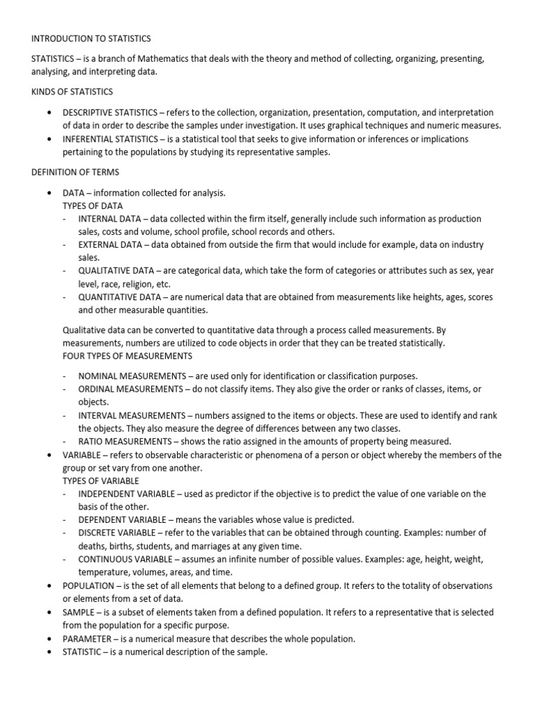 Introduction To Statistics | PDF