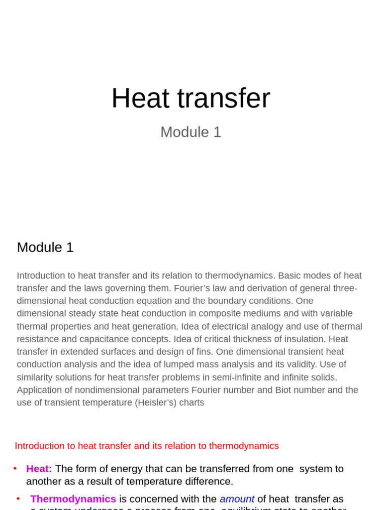 Introduction to Heat Transfer Concepts | PDF | Thermal Conduction ...