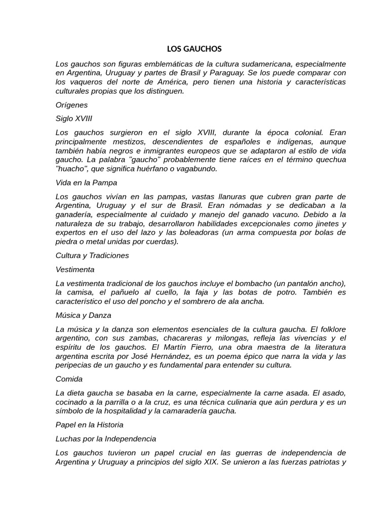 Los Gauchos | PDF