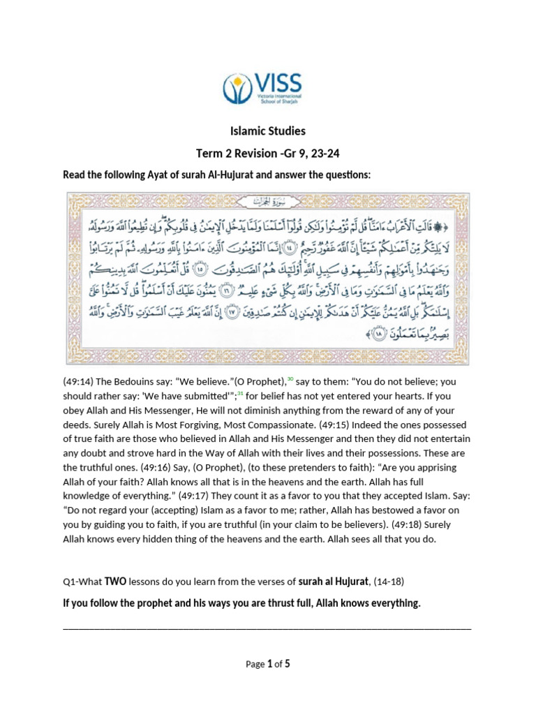 G9 TERM 2 Revision 2024 - UP | PDF