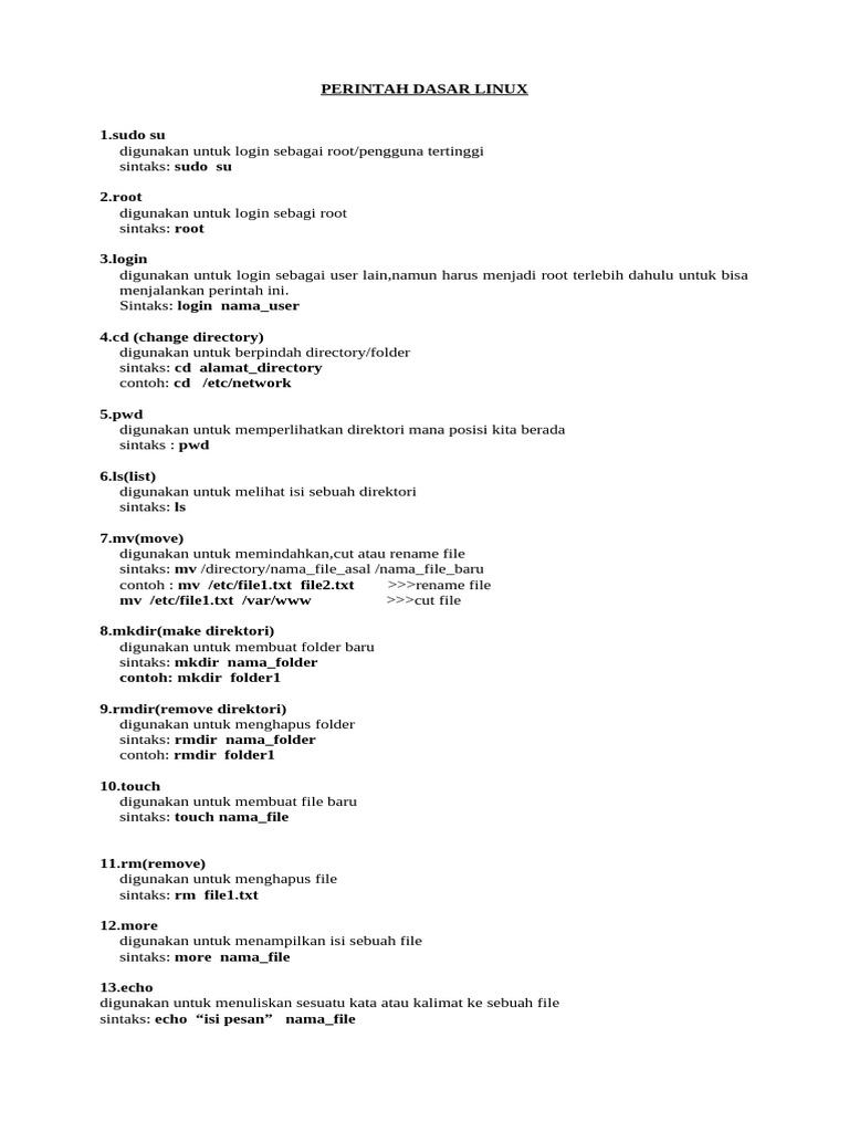 Perintah Dasar Linux | PDF