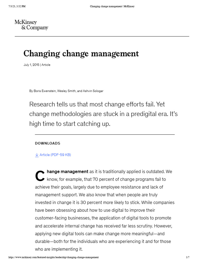 Digital Tools in Change Management | PDF | Change Management | Business