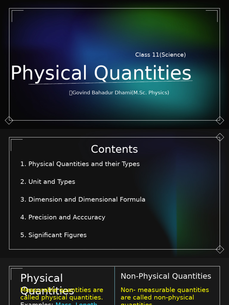 Physical Quantities | PDF