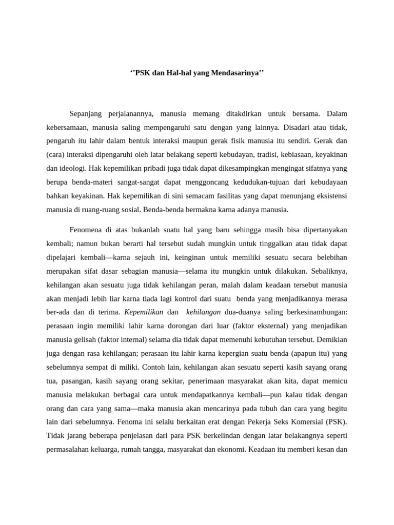 PSK (Pekerja Seks Komersial) | PDF