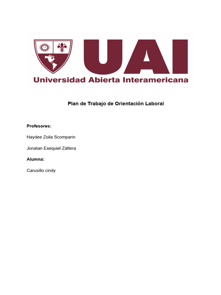 Plan de Orientación Laboral Escolar | PDF | Gestión de recursos humanos ...