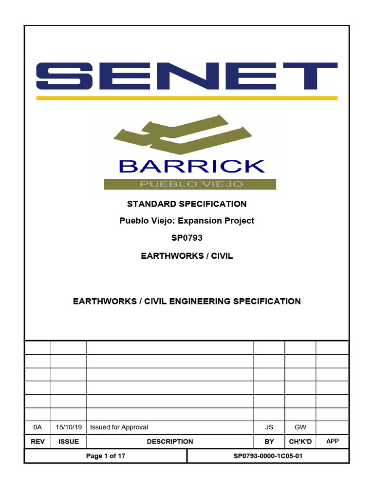 SP0793 0000 1C05 001 0 Standard Specification_Earthworks Civil ...