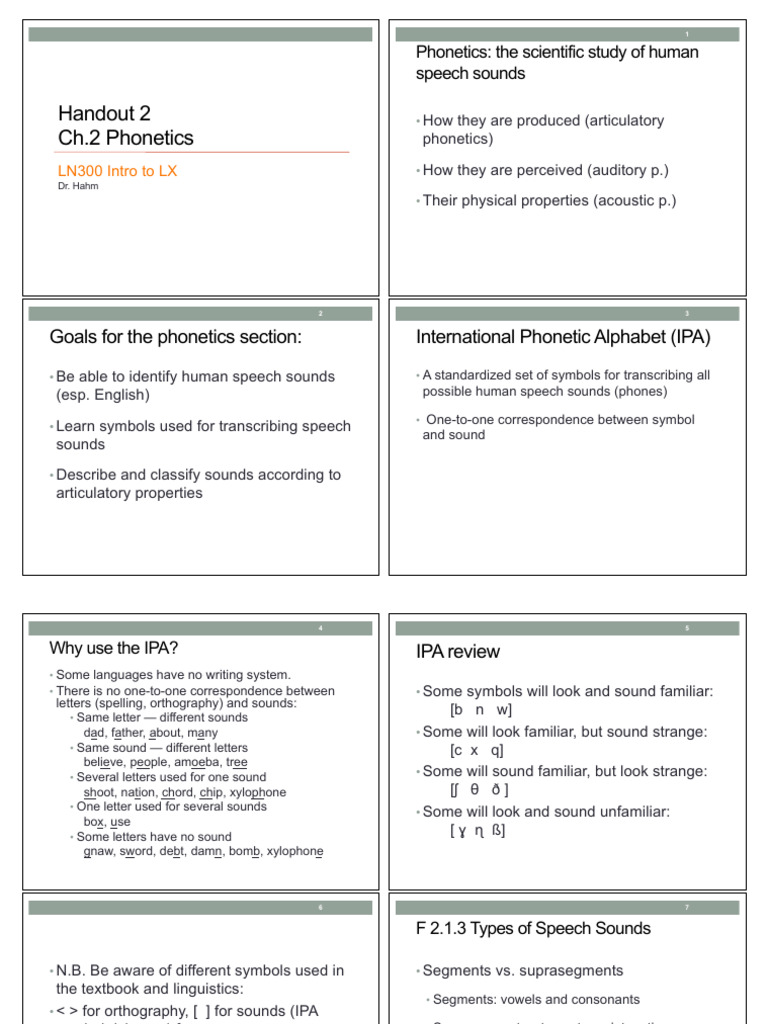 LN300 2 Ch2 IPA Consonants | PDF
