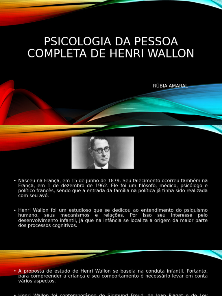Psicologia Da Pessoa Completa de Henri Wallon | PDF
