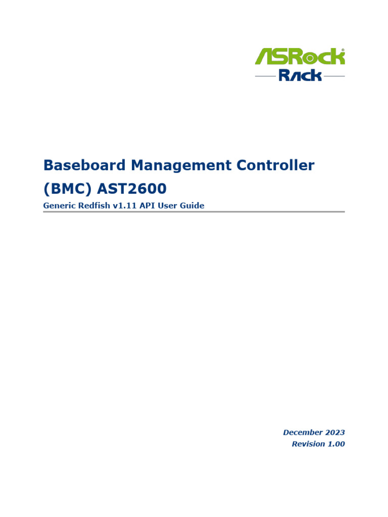 Asrr BMC Redfish v1p11 Api User Guide Ast2600 Rev 1p00 | PDF | Active ...