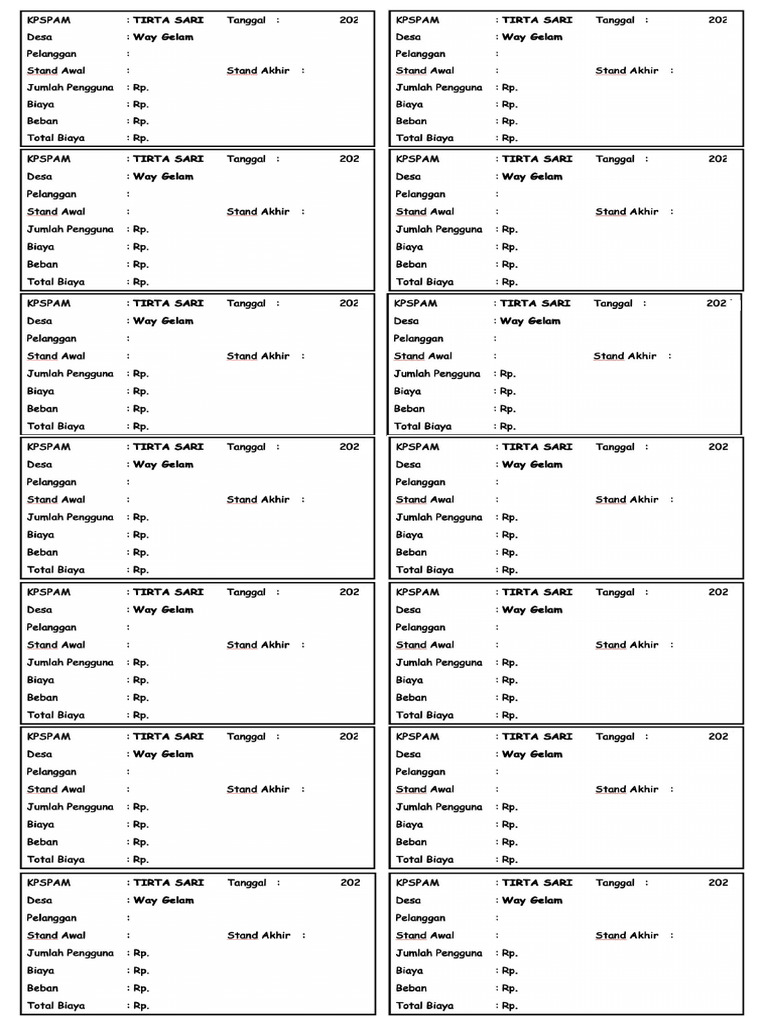 Nota Cetak Pamsimas | PDF