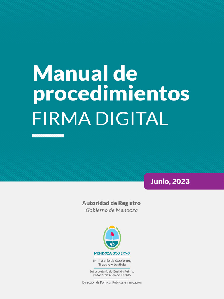 Manual de Procedimientos FIRMA - DIGITAL 2023 | PDF