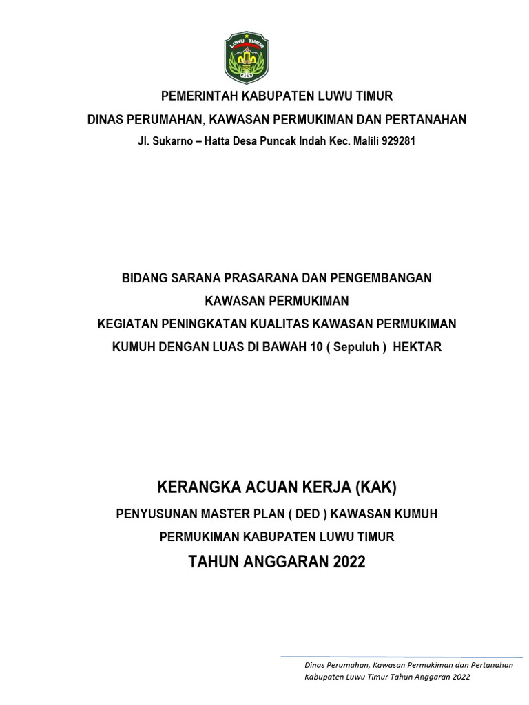 KAK Masterplan Rev | PDF