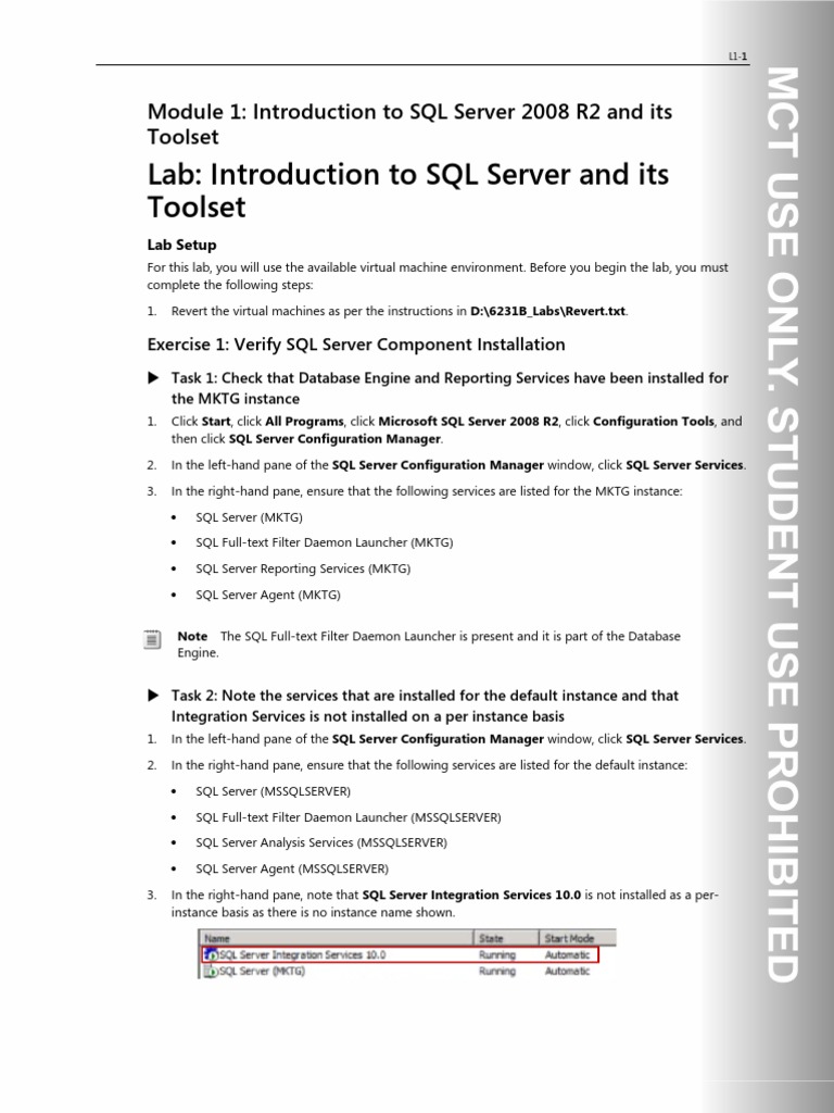 Lab 6231B | PDF | Microsoft Sql Server | Backup