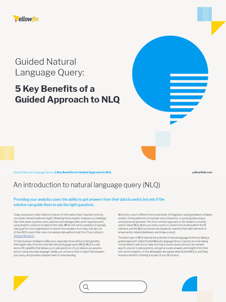 Guided Natural Language Query 5 Benefits of A Guided Approach To NLQ | PDF | Analytics ...