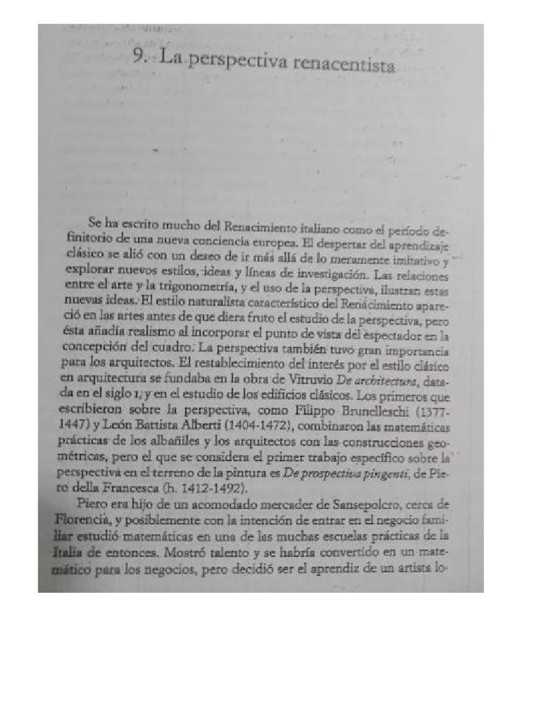 La Perspectiva Renacentista. Richard Mankiewicz | PDF