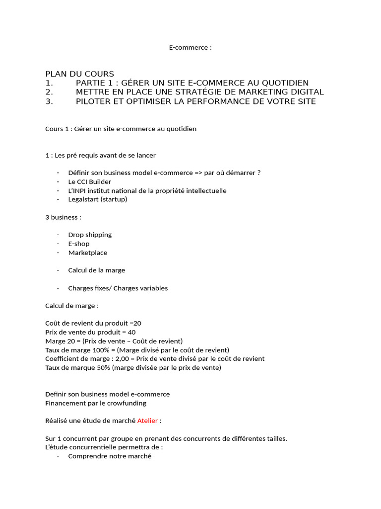 Cours E-Commerce | PDF