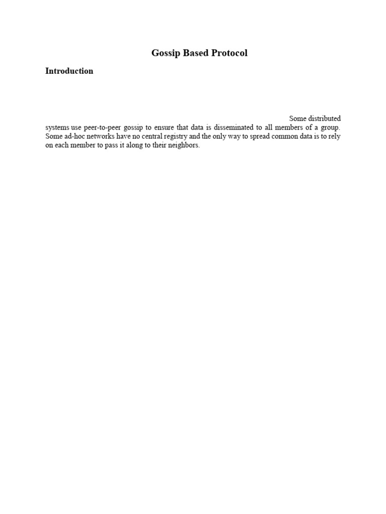 Gossip Based Protocol Pwem Pdf
