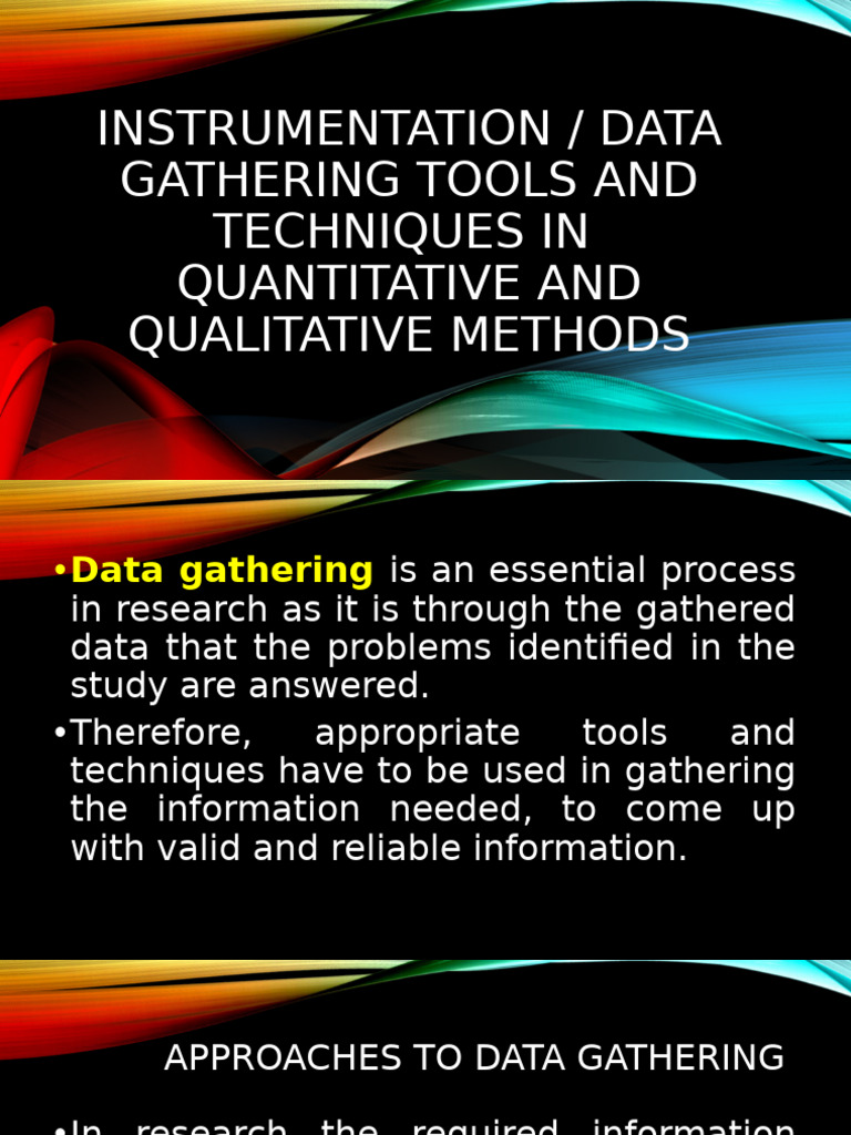 Data Gathering - Instrumentation | PDF