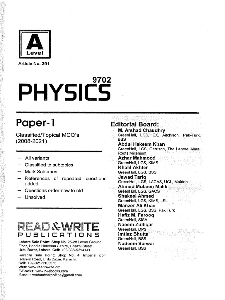 A Level Physics P1 Sample | PDF