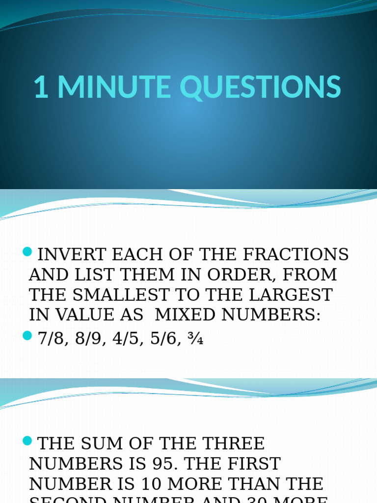 1 Minute Questions | PDF