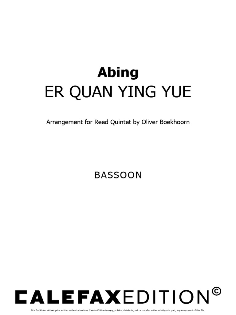 Er Quan Ying Yue Bassoon | PDF