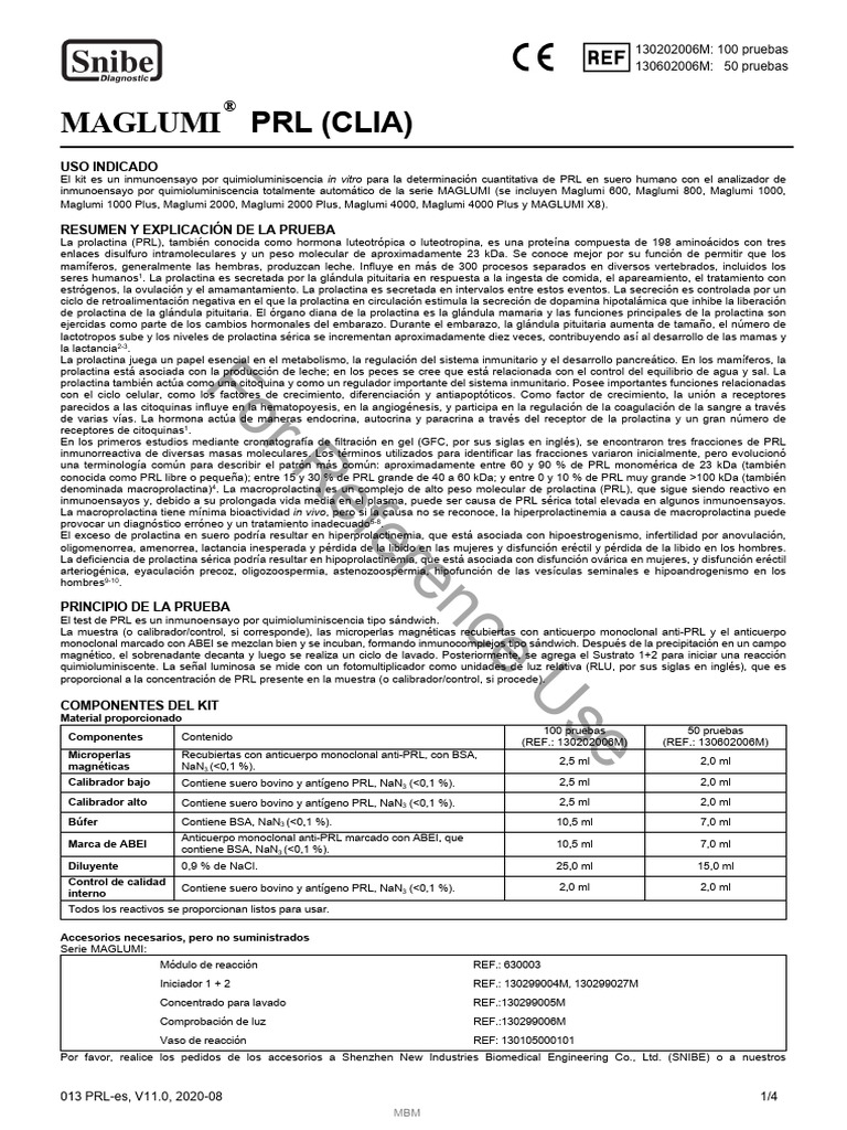 Inserto Prolactina Maglumi | PDF