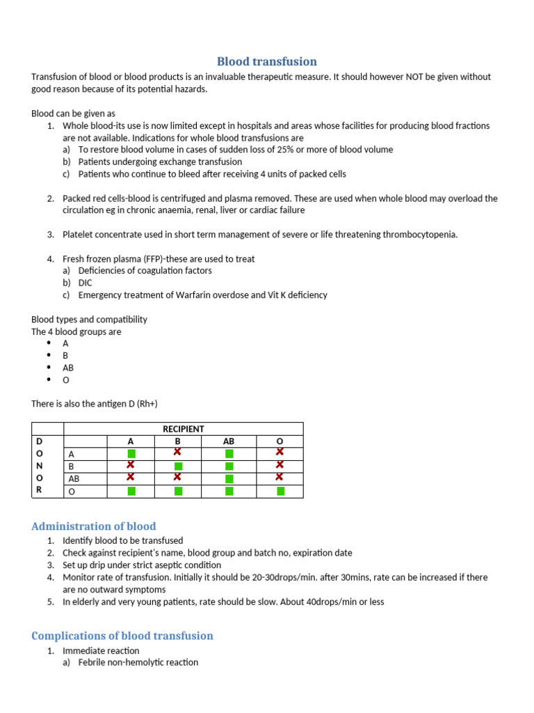 2-Blood Transfusion | PDF