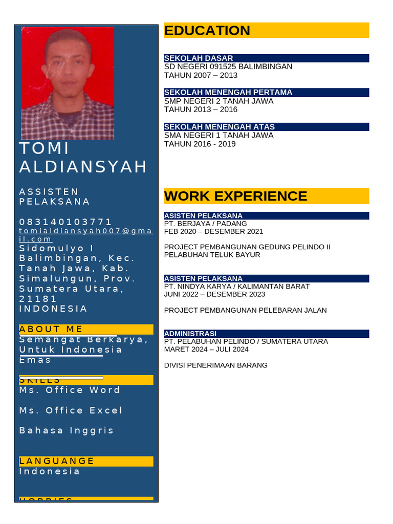 CV Tomi | PDF