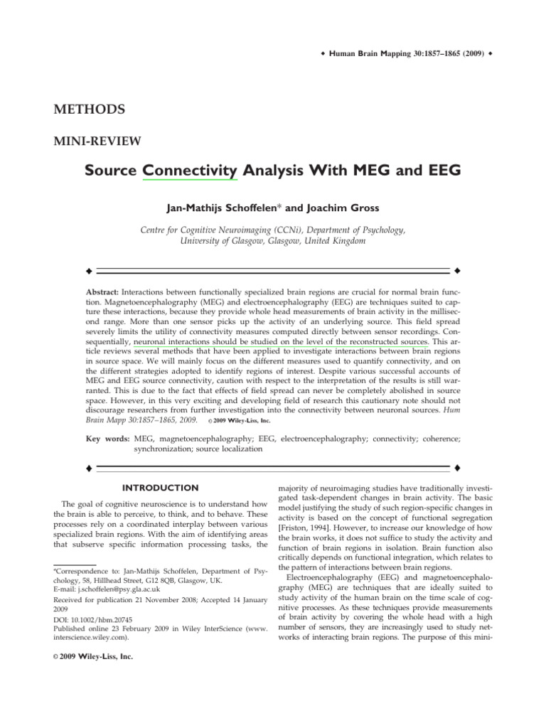 Review of Connectivity Analysis | PDF