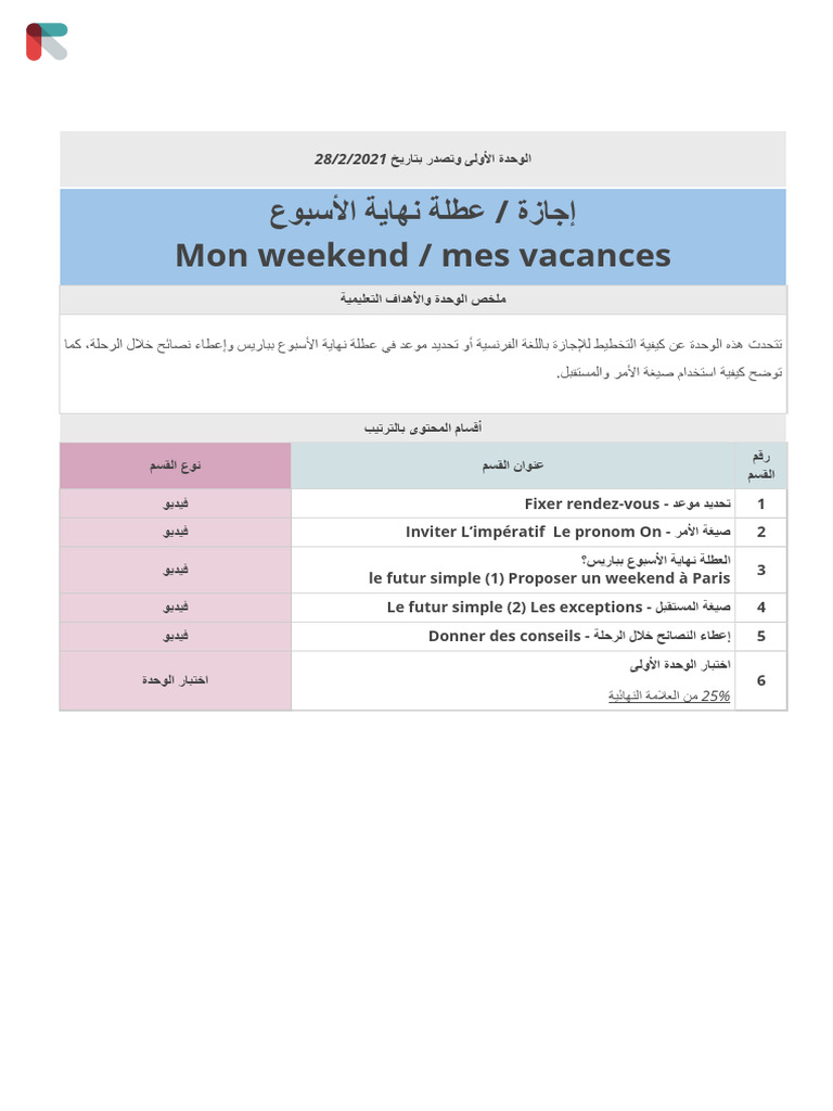 Asset-V1 Edraak+French103+SP 2021+type@asset+block@syllabus French 3 V.1.0 1 | PDF