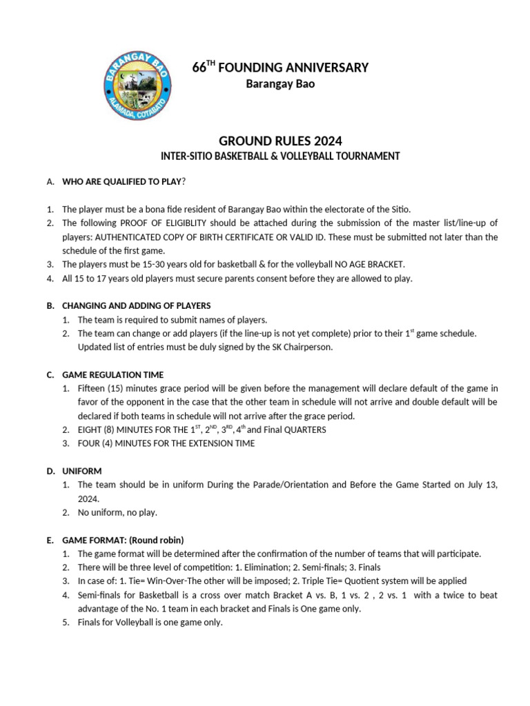 INTER SITIO Ground Rules 2024 | PDF | Justice | Crime & Violence