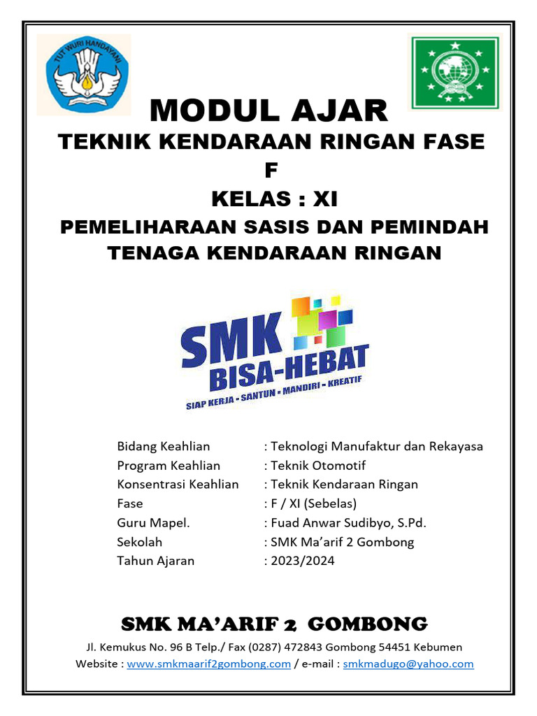 Modul Ajar Fase F TKR Kelas 11 Fuad | PDF