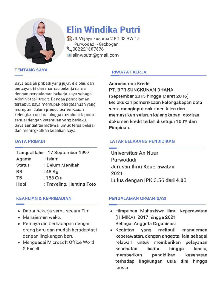 CV Elin Windika Putri | PDF