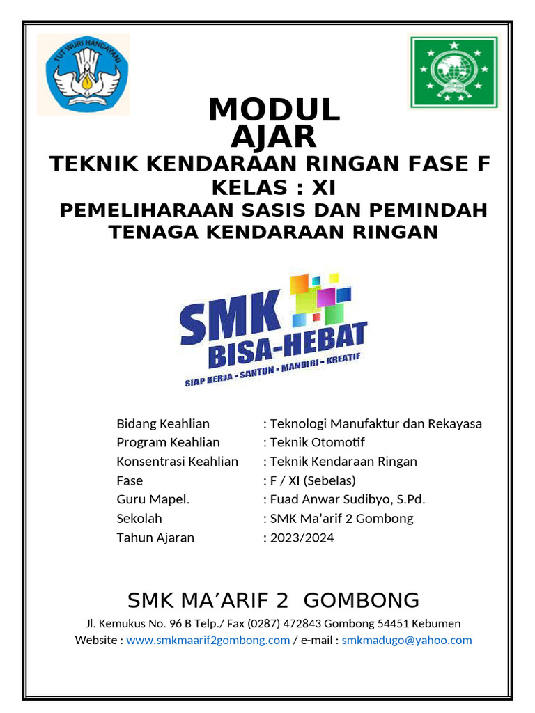 Modul Ajar Fase F TKR Motor Fuad | PDF